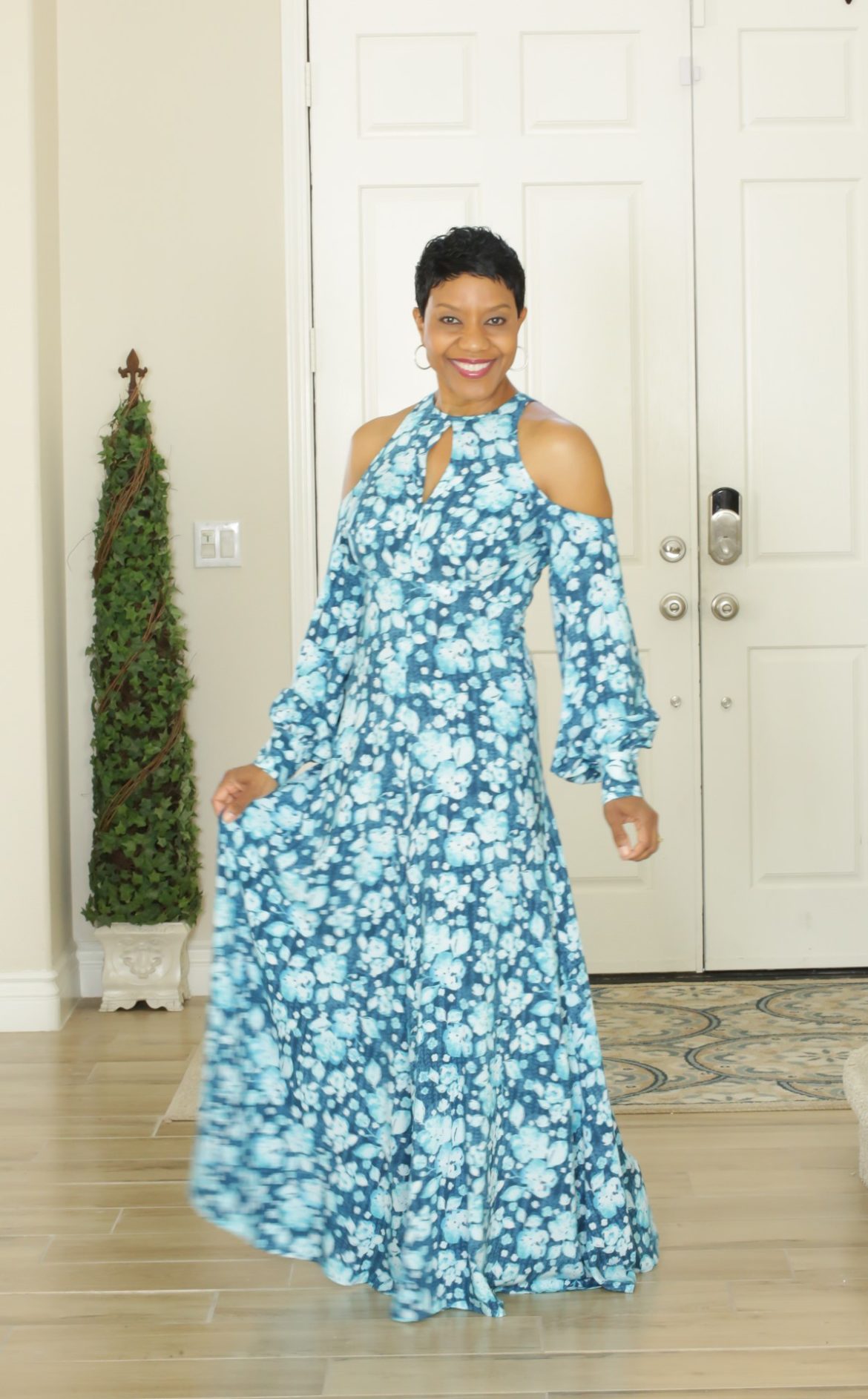 Vogue 9296 - Cold Shoulder Maxi Dress – Anita by Design